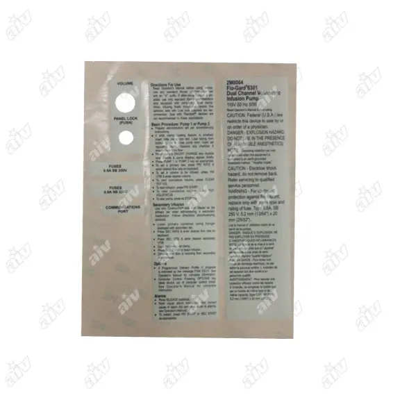 Baxter 6201 Parts: Complete Label Set - New | AIV